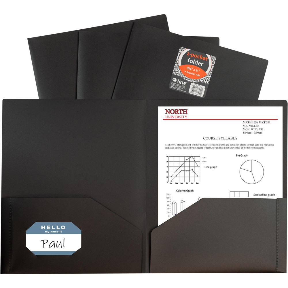 C-LINE® - Portfolios, Report Covers & Pocket Binders: Color: Black ...