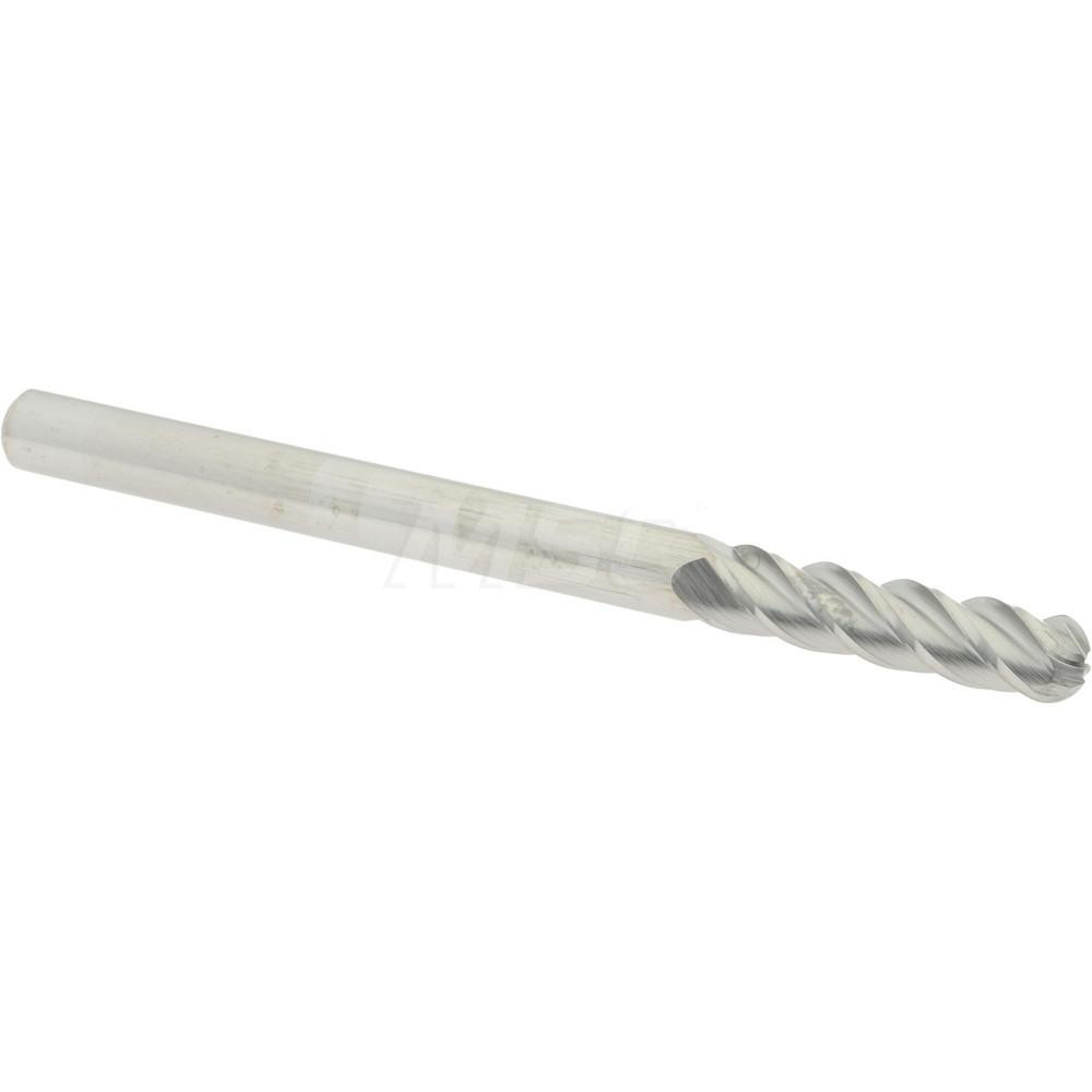 Accupro - Ball End Mill: 3/16" Dia, 3/4" LOC, 4 Flute, Solid Carbide ...