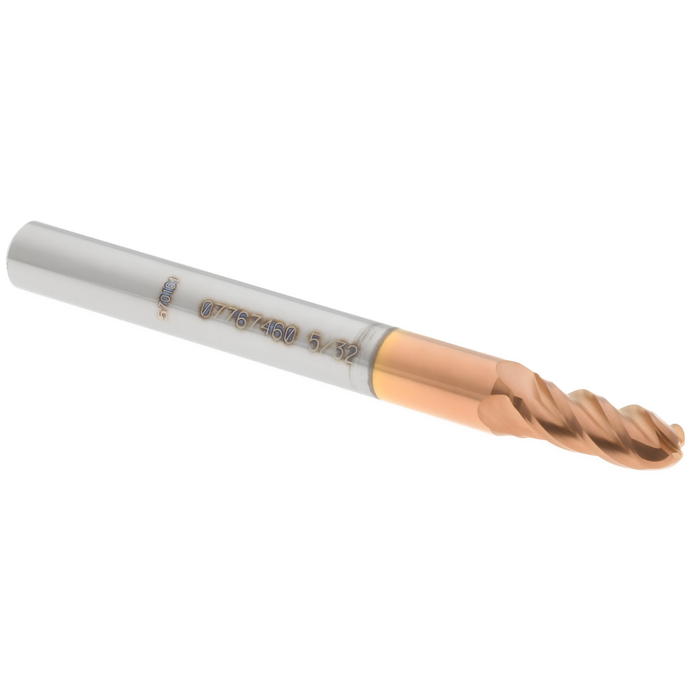 Accupro - Ball End Mill: 5/32" Dia, 3/8" LOC, 4 Flute, Solid Carbide ...