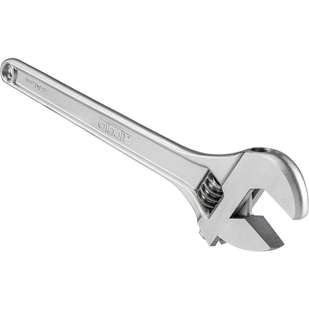 Ridgid - Adjustable Wrench: 15" OAL, 1-11/16" Jaw Capacity | MSC Direct