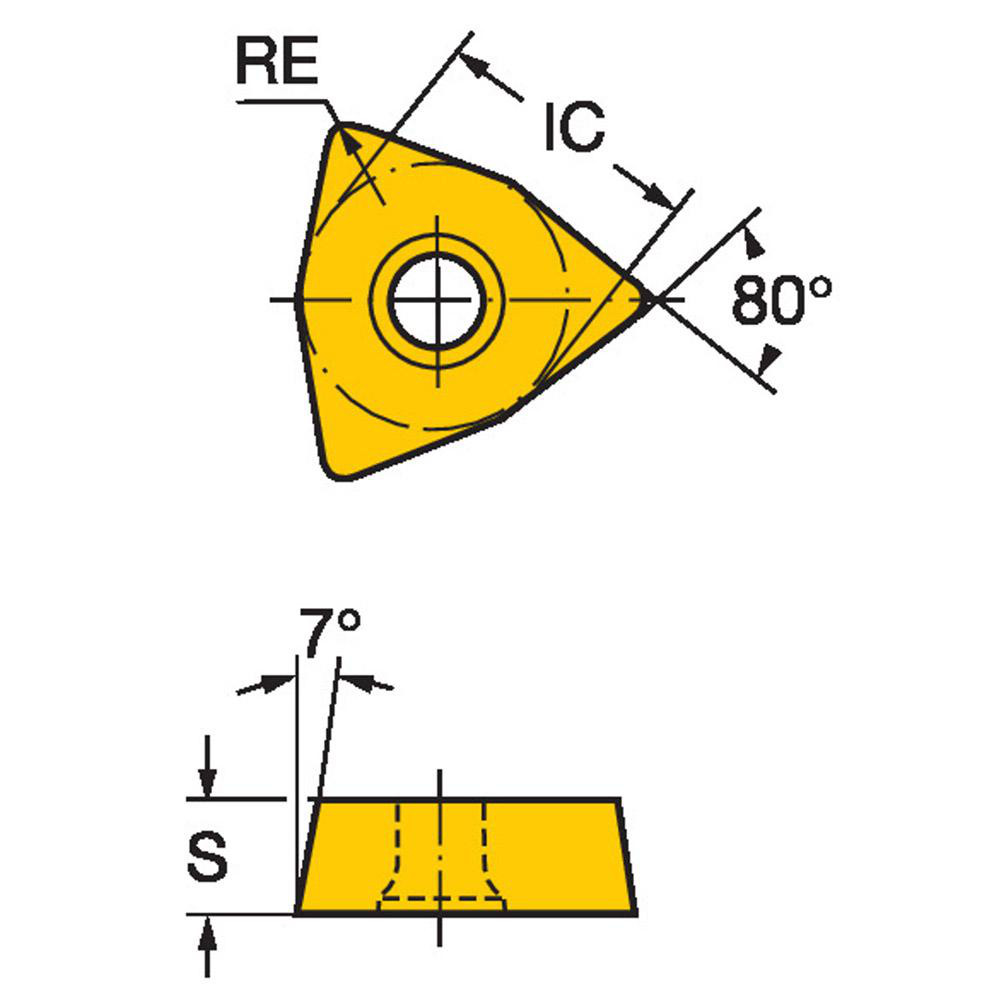 Sandvik Coromant - Indexable Drill Insert: WCMX050308 T-53 1020 ...