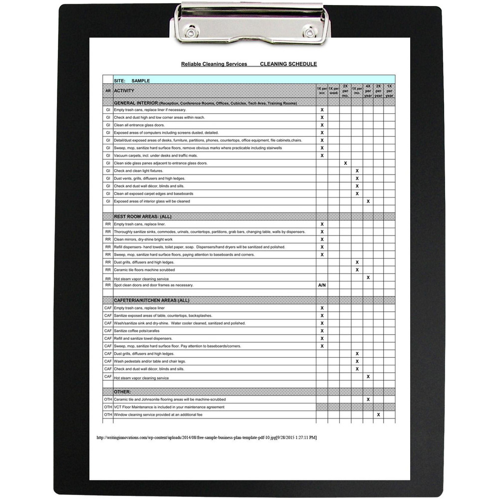 C-LINE® - Clipboards: Color: Black; Clip Type: Clamp; Width (Inch): 10 ...