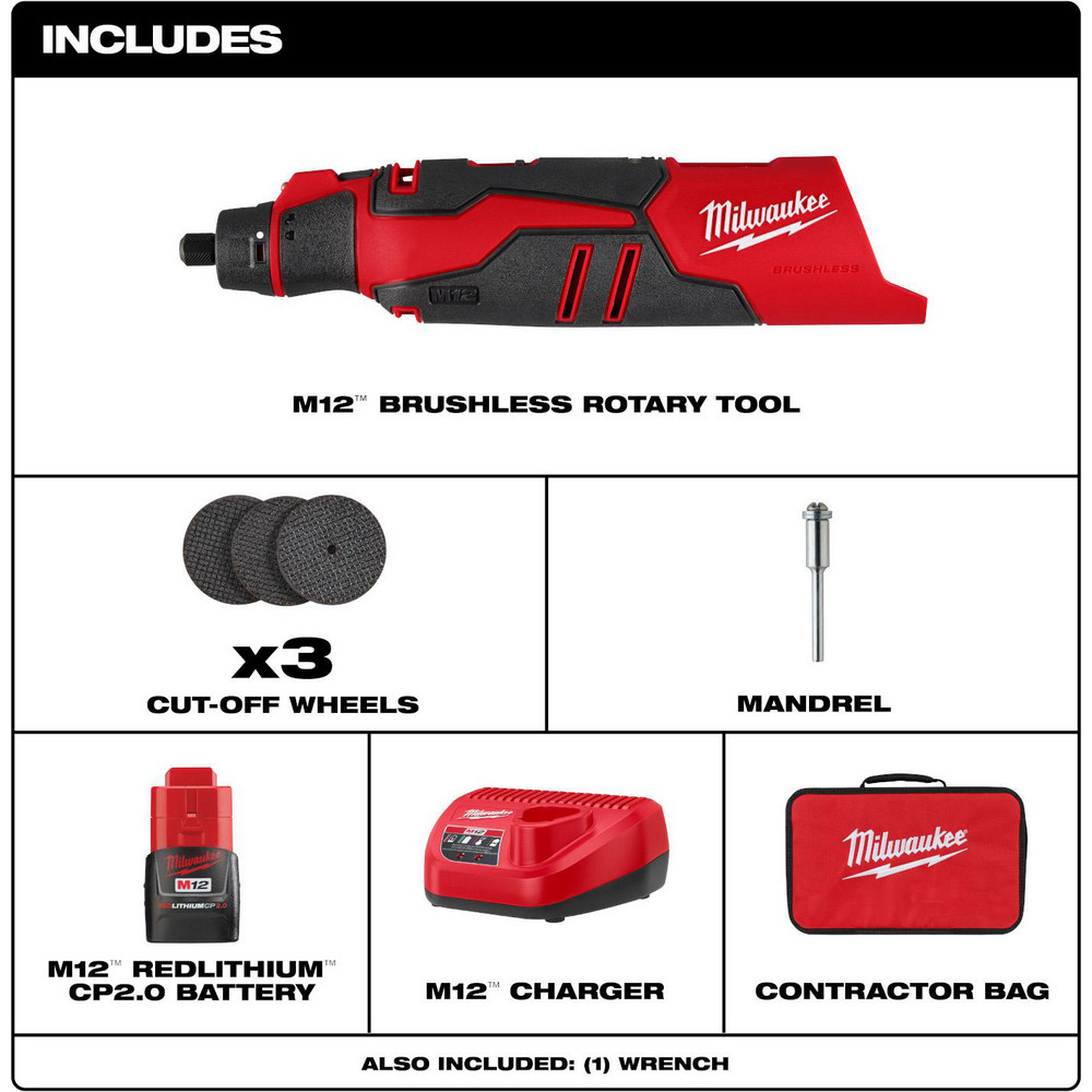 Milwaukee Tool - Rotary & Multi-Tools: Product Type: Rotary Tool Kit ...