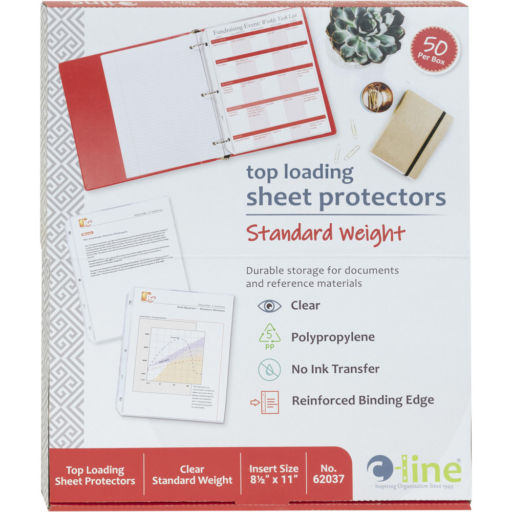 C-LINE® - Document Protectors: Document Type: Sheet Protector; Color ...