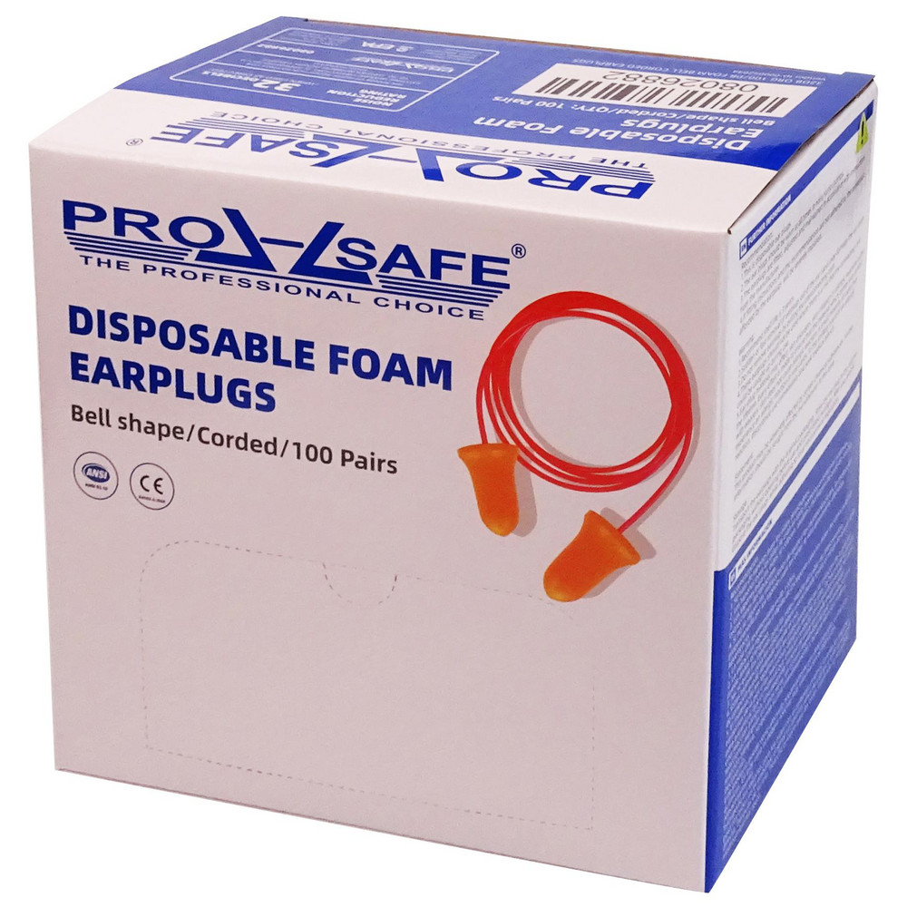 PRO-SAFE - Earplugs: 32 dB, Foam, Bell, Roll Down, Corded, n-Metal ...