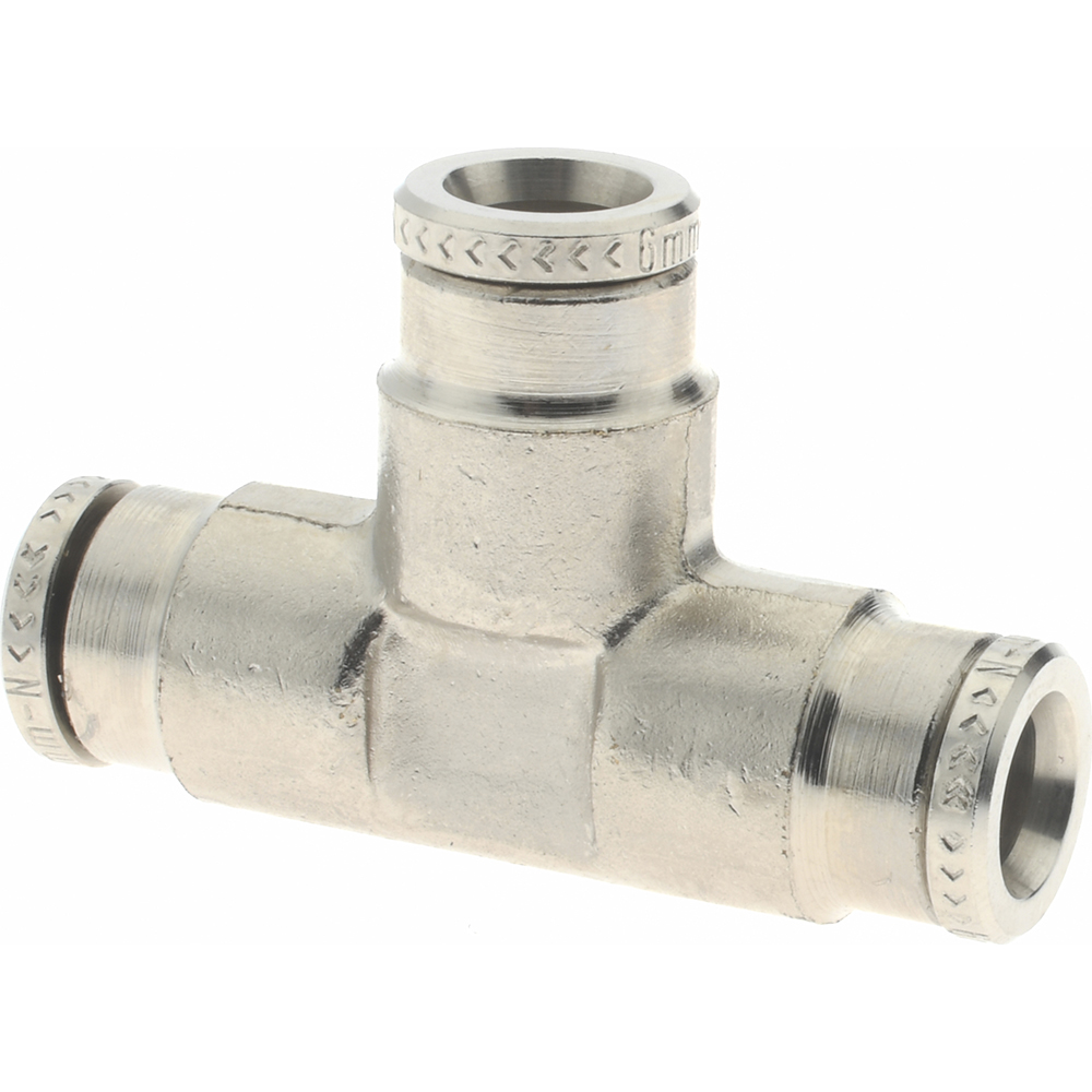 Norgren - Push-to-Connect Tube x Tube Fitting: Tee Connector, 6.00 mm ...