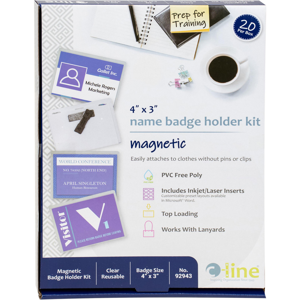 C-LINE® - Badge Holders: Attachment Method: Clip-On, Slide-In/Out ...
