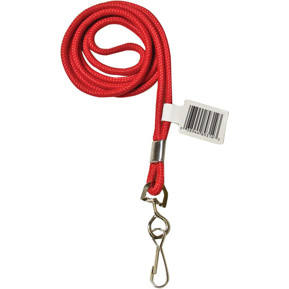 C-LINE® - Badge Lanyards: Material: Nylon; Color: Red; Length (Inch ...