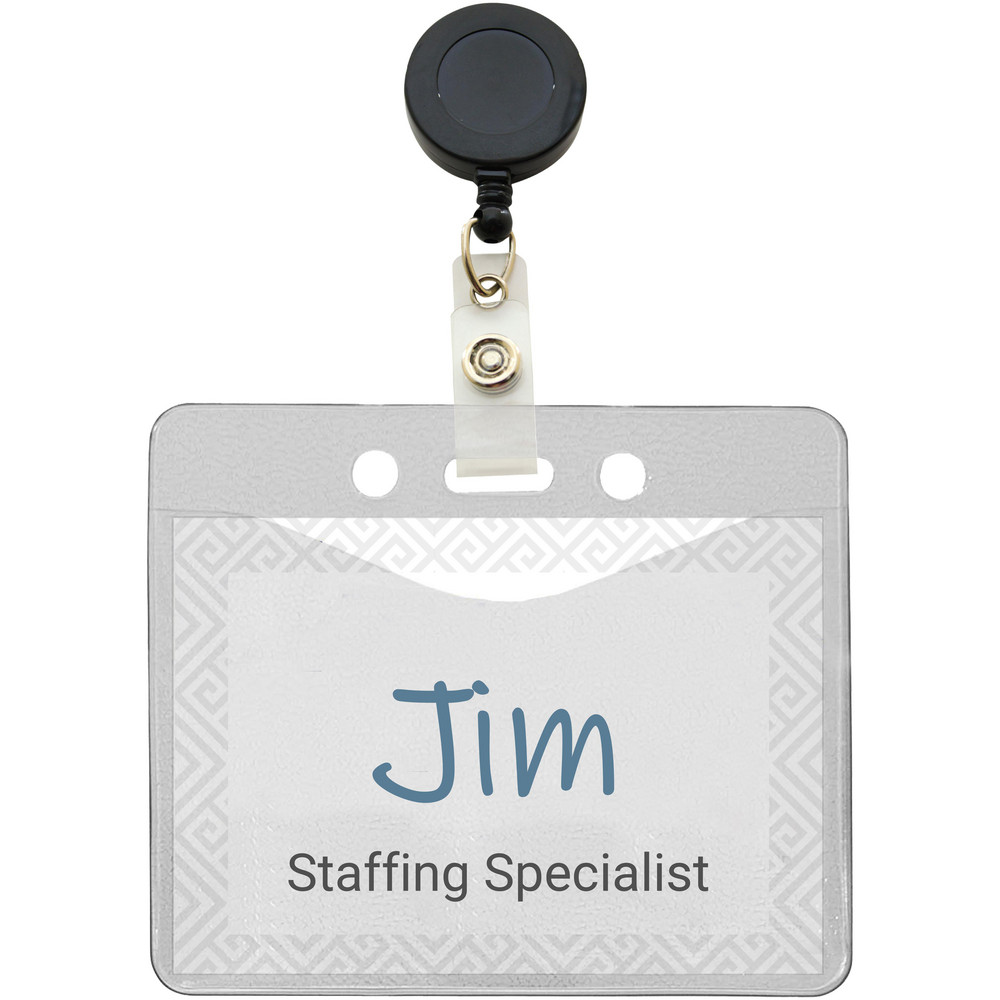 C-LINE® - Badge Reels: Clip/Snap Closure, Spring Clip, Plastic, Black ...