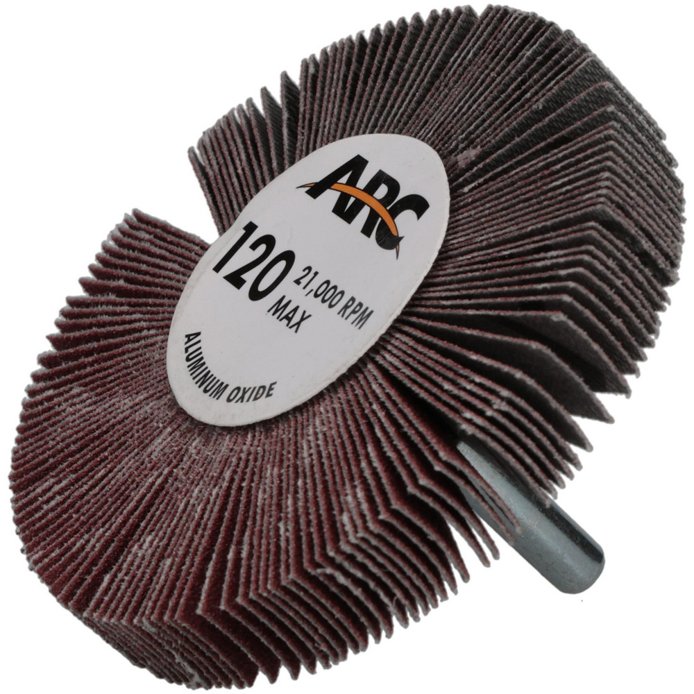 ARC Abrasives - Mounted Flap Wheel: 3" Dia, 1/2" Face Width, 120 Grit ...