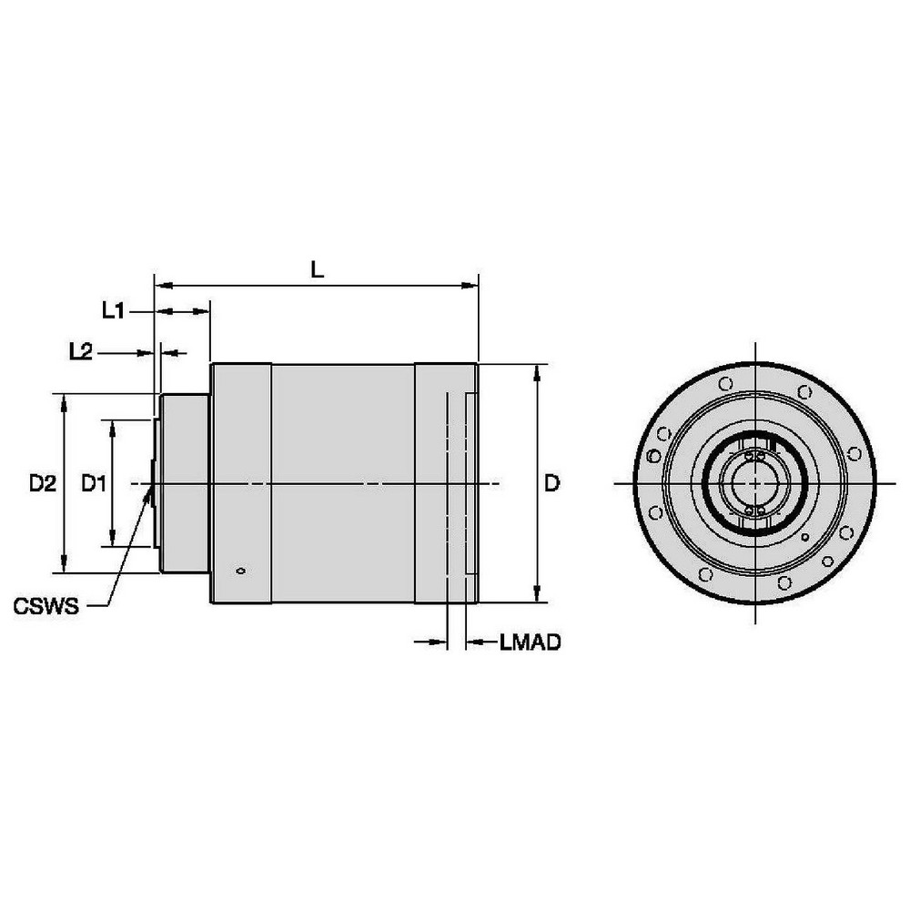 Kennametal - Modular Lathe Adapter/Mount: Neutral Cut, KM80 Modular ...