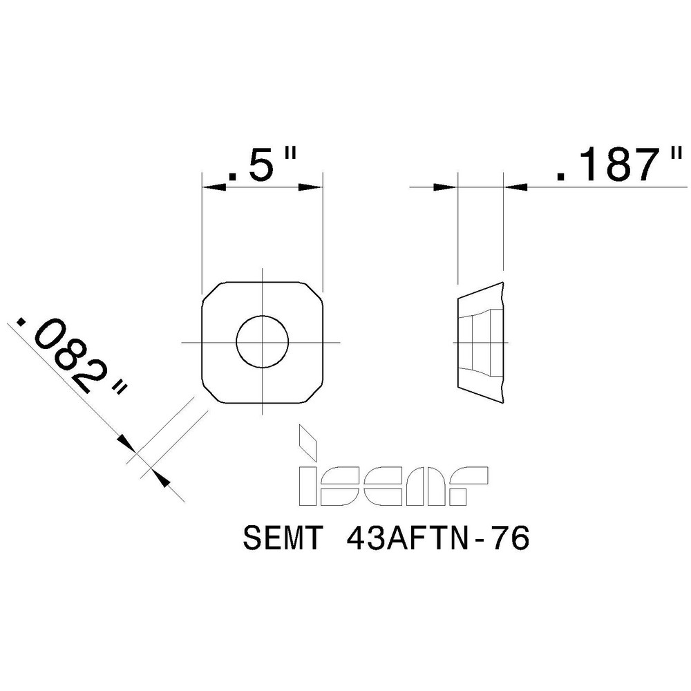 Iscar - Milling Insert: ANSI ‎SEMT 43AFTN-76 IC950, ISO SEMT 1204AFTN ...