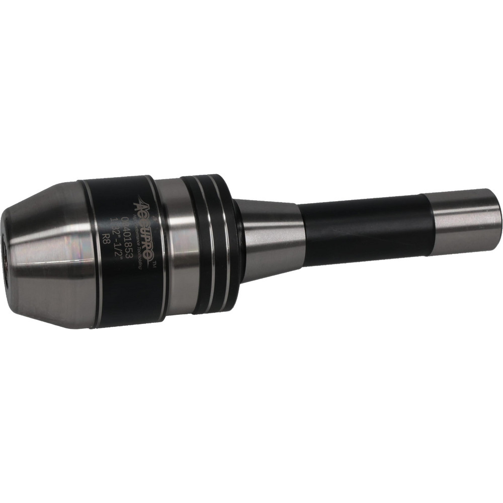 Accupro - Drill Chuck: 1/32 to 1/2" Capacity, Integral Shank Mount, R8 ...