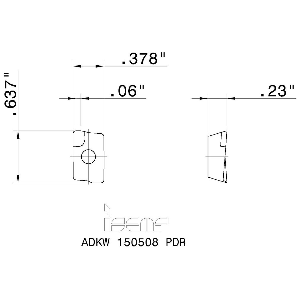 Iscar - Milling Insert: ANSI ADKW 150508 PDR ID8, ISO ADKW 150508 PDR ...