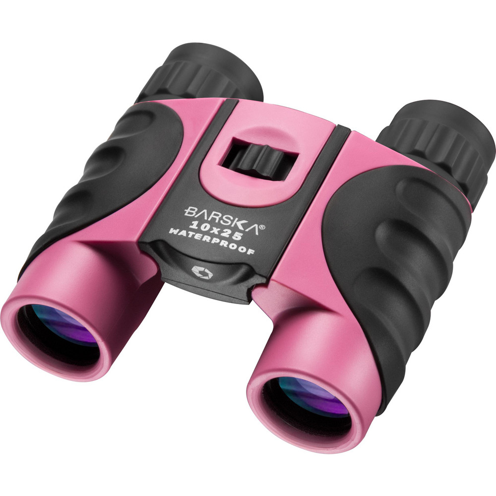 Micro World Corp - BARSKA 10x25mm Pink Waterproof Compact Binoculars ...