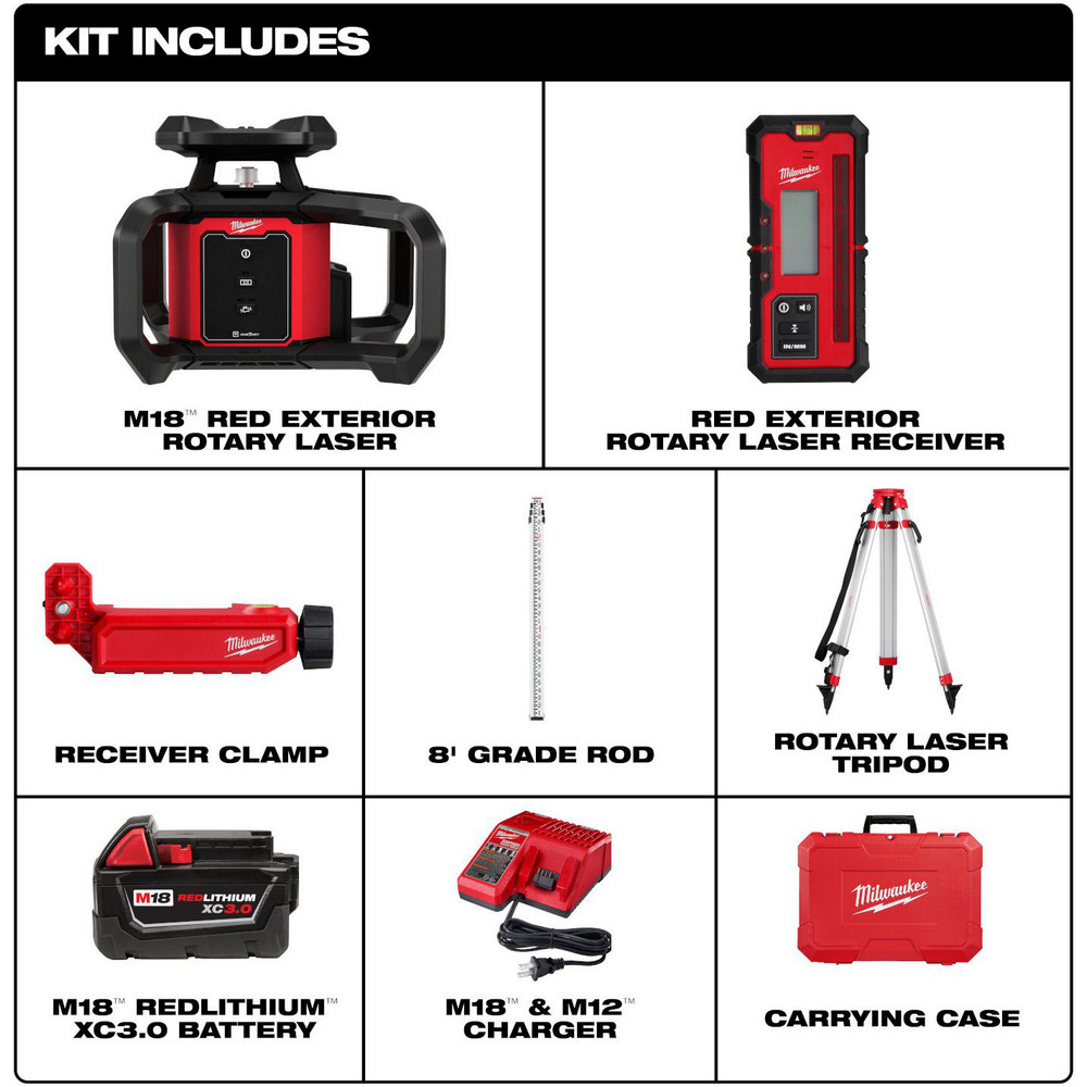 Milwaukee Tool - Laser Levels: Level Type: Rotary Laser; Laser Class ...