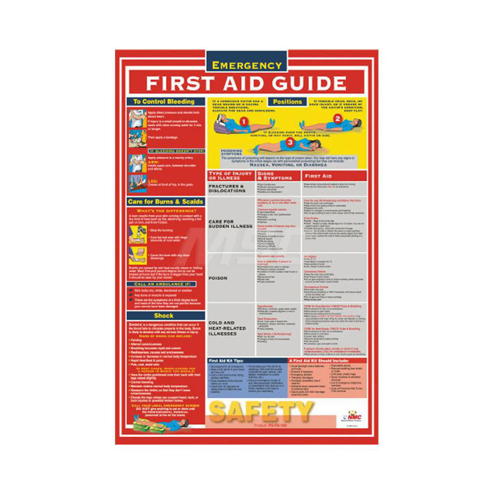 AccuformNMC - 18" Wide x 24" High Laminated Paper Emergency First Aid ...