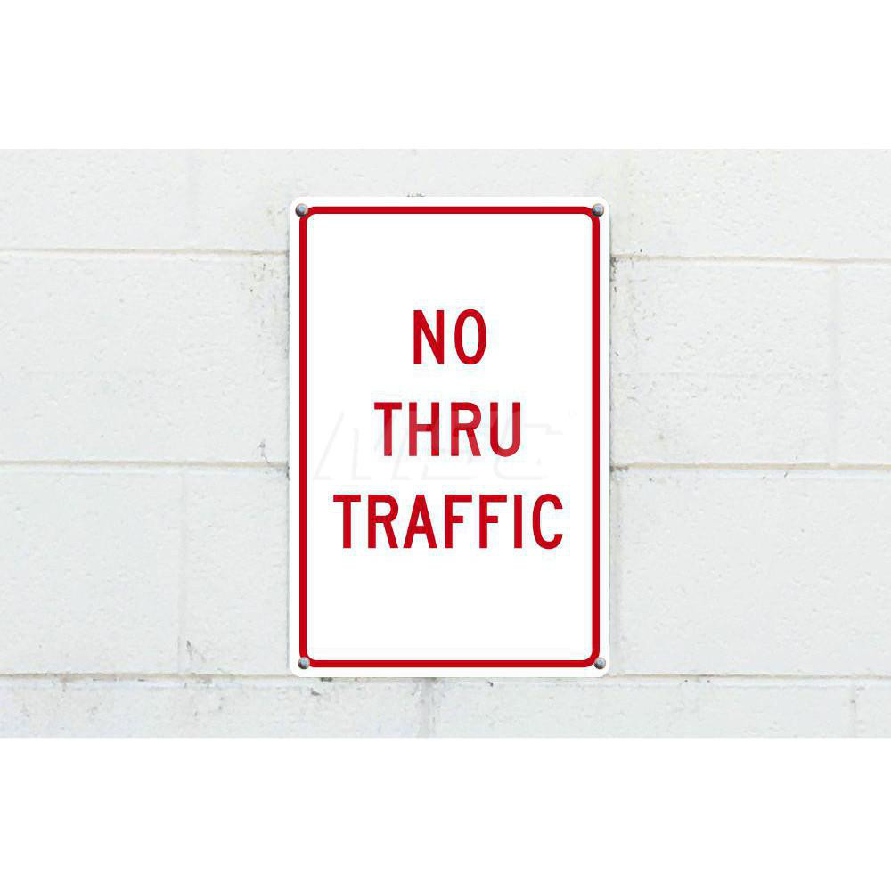 AccuformNMC - Parking Lot Sign: Rectangle, NO THRU TRAFFIC | MSC Direct