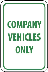 AccuformNMC - Reserved Parking Sign: Rectangle, COMPANY VEHICLES ONLY ...