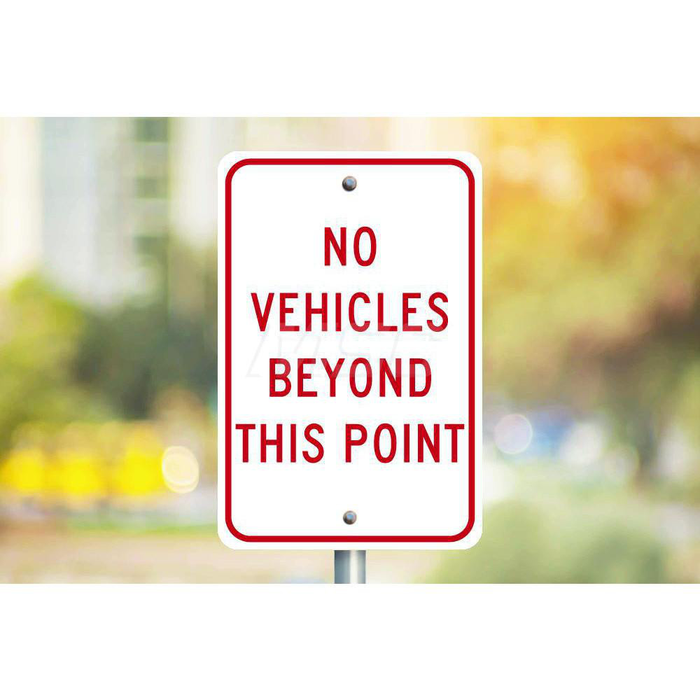 AccuformNMC - Parking Lot Sign: Rectangle, NO VEHICLES BEYOND THIS ...