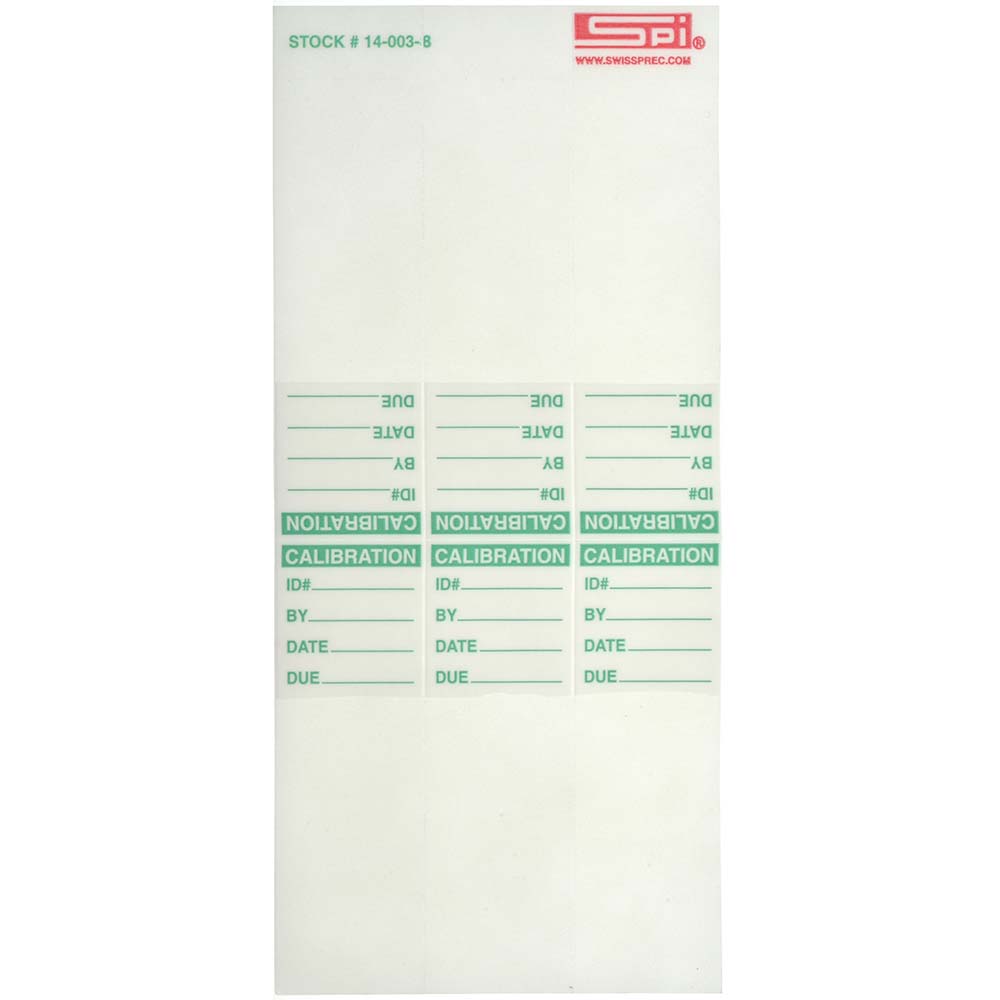 SPI - Inspection & Quality Label: "Calibration Id#__ By__Date__Due ...