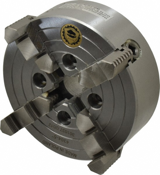 Bison - Manual Lathe Chuck: 5", 4 Jaws, Independent | MSC Direct