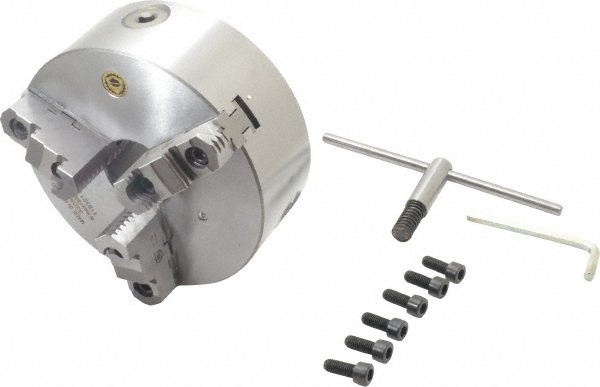 Bison - 3 Jaws, 8" Diam, Self Centering Manual Lathe Chuck - 08574089 - MSC Industrial Supply