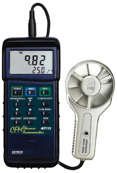 Extech - 100 to 89.4 Mph Air Metal Vane Anemometer | MSC Direct