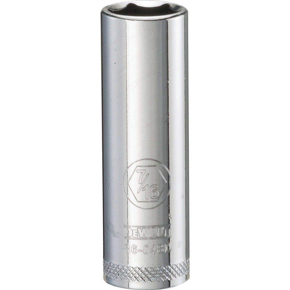 DeWALT - Deep Hand Socket: 1/4" Drive, 7/16" Socket, 6-Point | MSC Direct