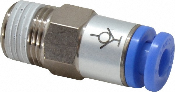 SMC PNEUMATICS - 4mm OD, R(PT) 1/8 Thread, Brass/Polybutylene Push-to ...