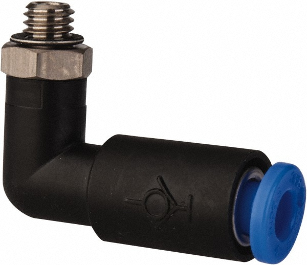 SMC PNEUMATICS - 3/8" OD, 1/4 Universal, Brass/Polybutylene Push-to-Connect Male Elbow ...