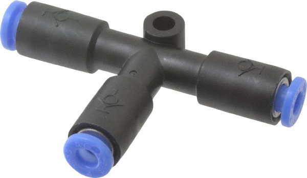 SMC PNEUMATICS - 4mm OD, Polybutylene Push-to-Connect Union Tee - 09042169 - MSC Industrial Supply