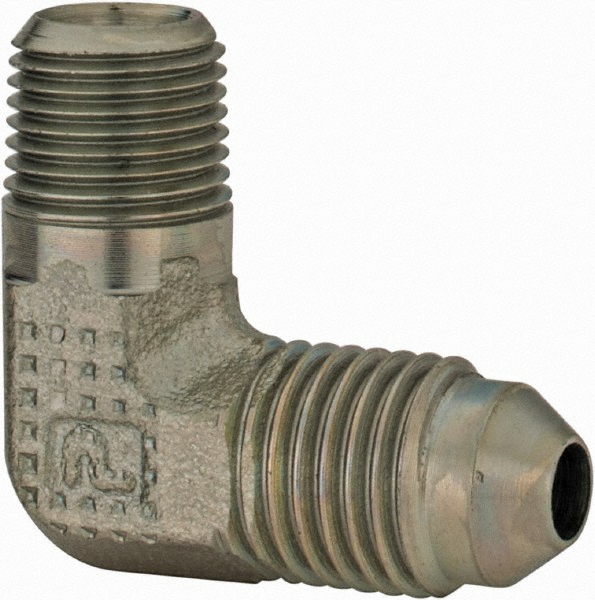 Parker - Steel Flared Tube 90 Deg Male Elbow: 1/4" OD, 37 deg Flared Angle | MSC Direct