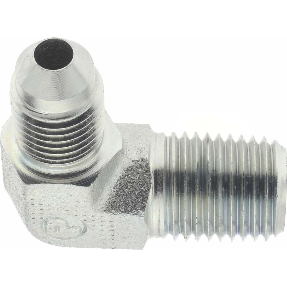 Parker - Steel Flared Tube 90 Deg Male Elbow: 1/4" OD, 37 deg Flared Angle | MSC Direct