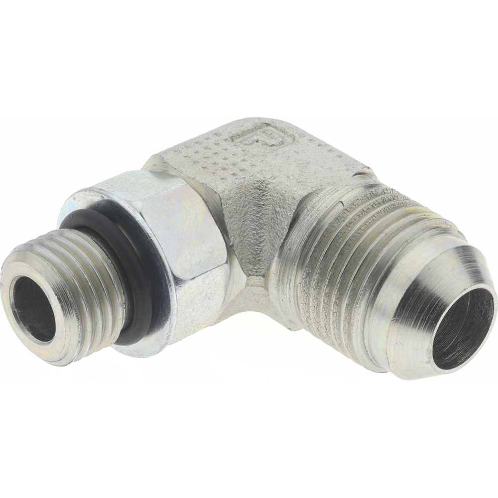 Parker - Steel Flared Tube 90 Deg Straight Thread Elbow: 1/2" OD, 37 deg Flared Angle | MSC Direct