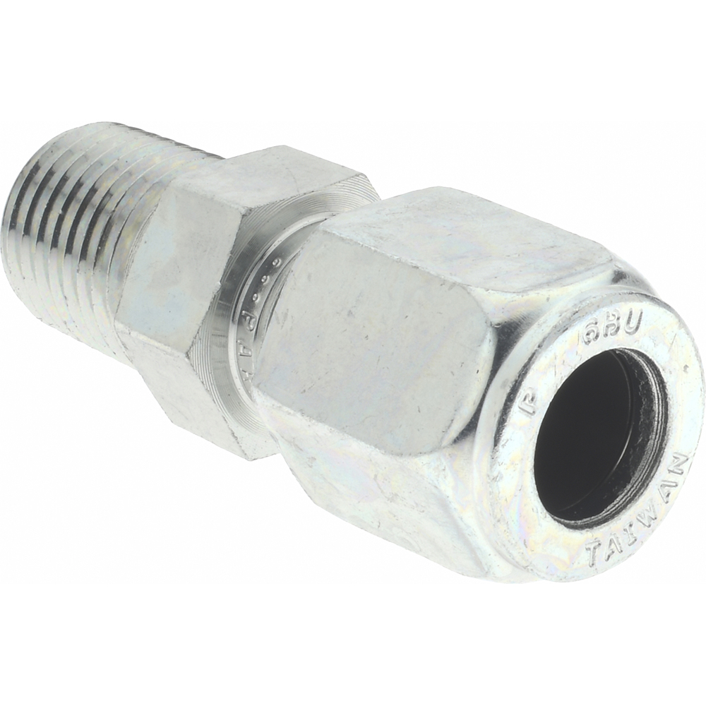 Parker - Flareless Bite-Type Tube Male Connector: 1/4" NPTF, 3/8" Tube ...