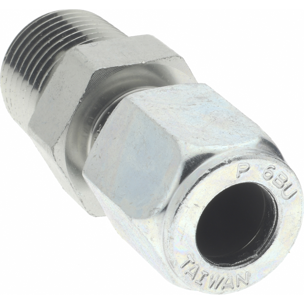Parker - Flareless Bite-Type Tube Male Connector: 3/8" NPTF, 3/8" Tube ...