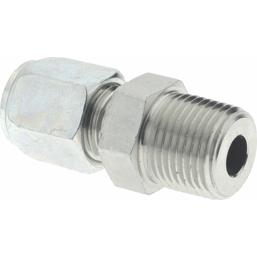 Parker - Flareless Bite-Type Tube Male Connector: 3/8" NPTF, 3/8" Tube ...