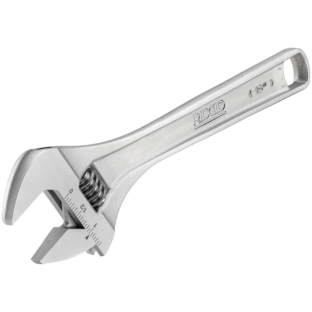 Ridgid - Adjustable Wrench: 10" OAL, 1-1/8" Jaw Capacity | MSC Direct