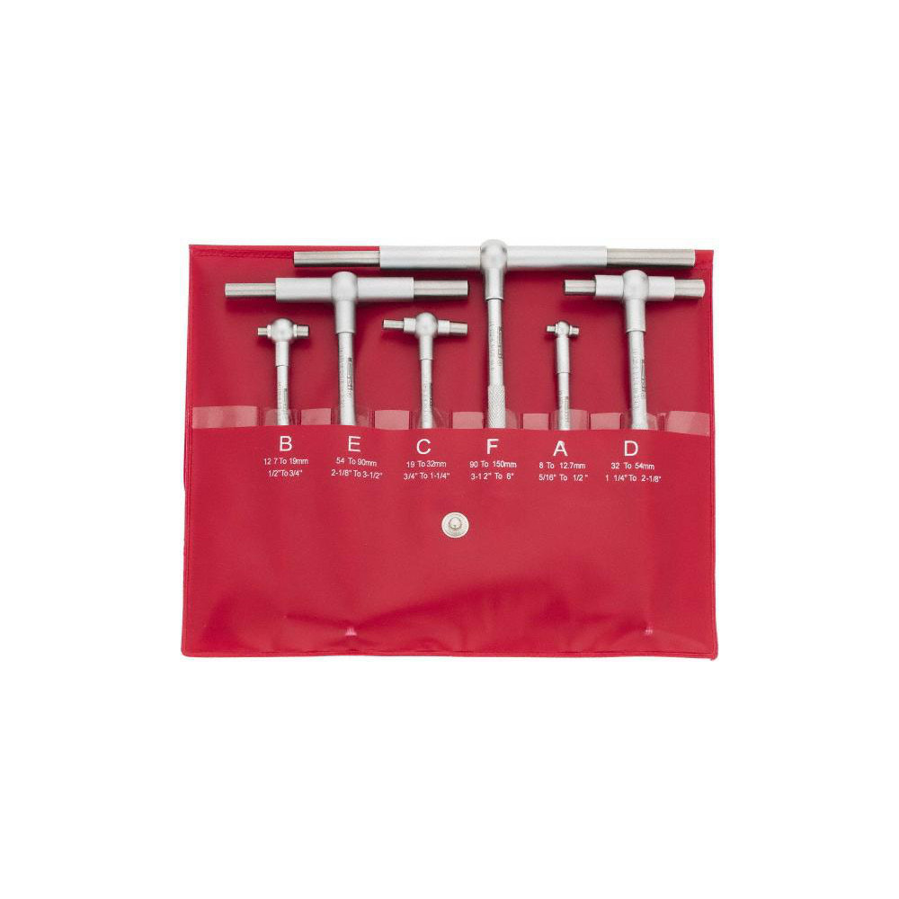 SPI - Telescoping Gage Set: 5/16 to 6", 6 Pc, Hardened Tool Steel ...