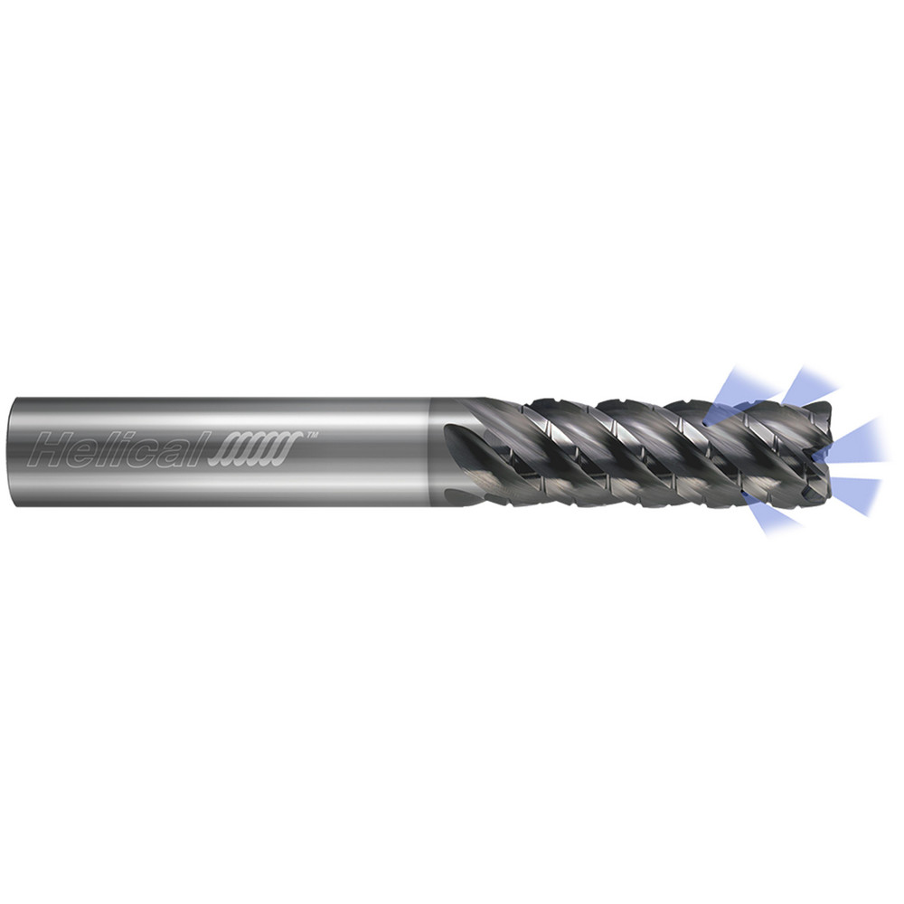 Helical Solutions - Corner Radius End Mill: 0.5000" Dia, 1.2500" LOC, 0 ...