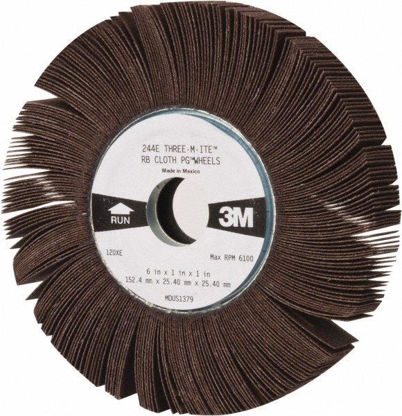 3M - 6" Diam, 120 Grit Aluminum Oxide Unmounted Flap Wheel - 09290198 ...