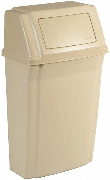 Rubbermaid - Profile Wall Mount Trash/Garbage Can/Bin, 15 Gal, Beige ...