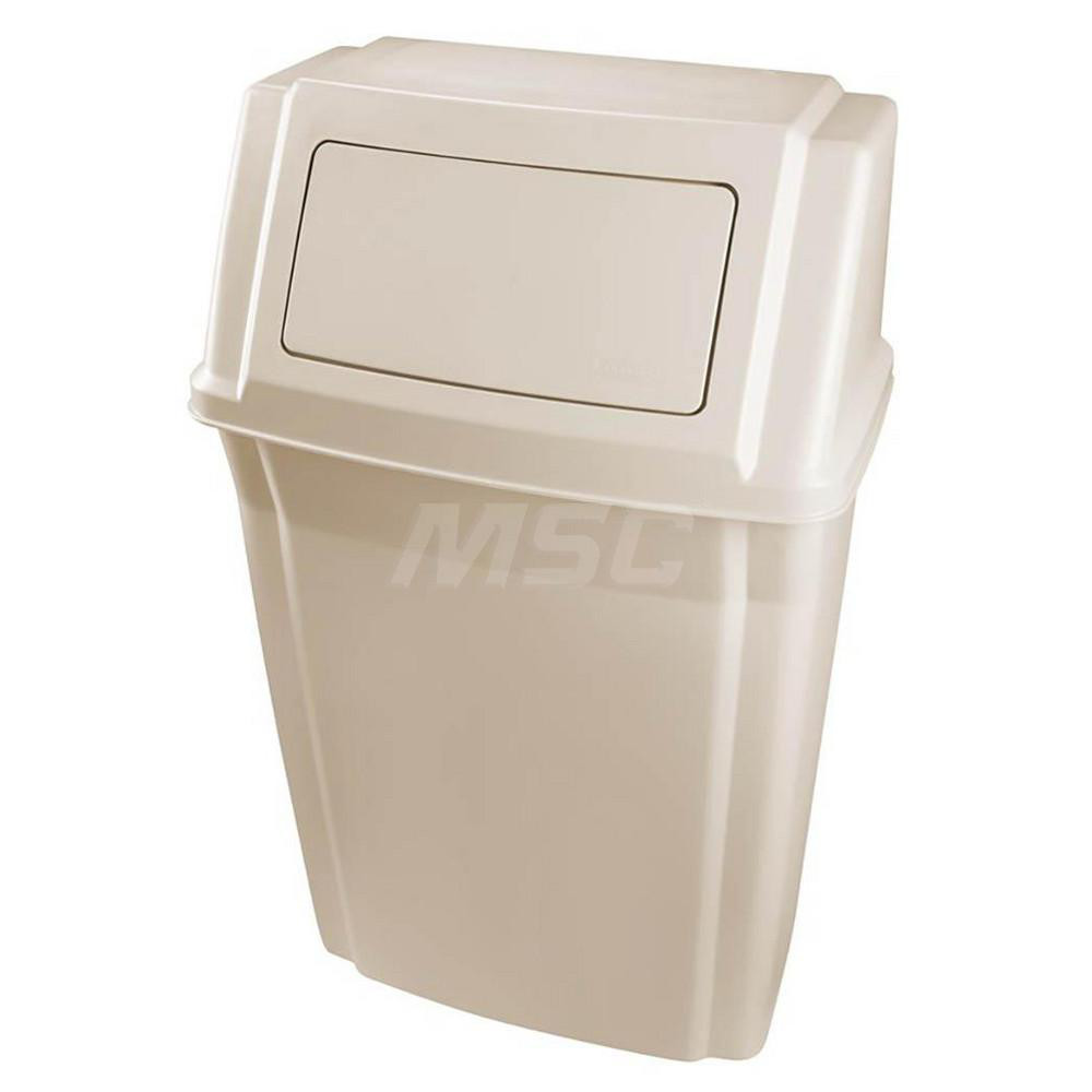 Rubbermaid - Profile Wall Mount Trash/Garbage Can/Bin, 15 Gal, Beige ...
