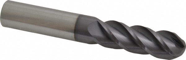Accupro - Ball End Mill: 3/4" Dia, 2-1/4" LOC, 4 Flute, Solid Carbide ...