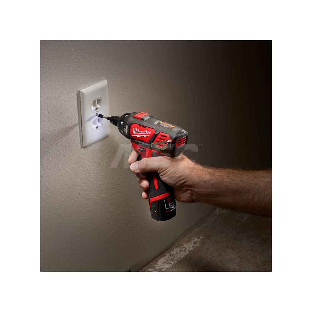Milwaukee Tool - Cordless Screwdriver: 12V, 1/4" Bit Holder, 500 RPM ...