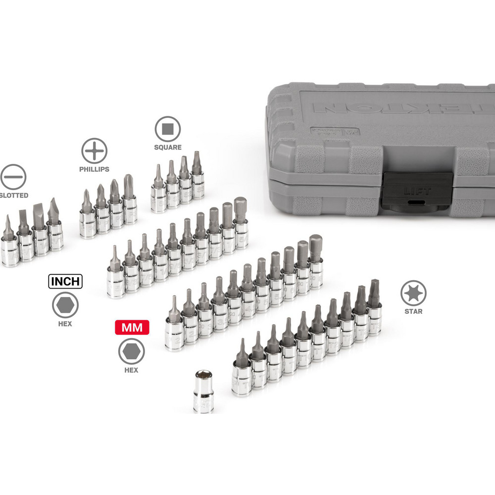 Tekton - Hex & Torx Bit Socket Sets; Set Type: Hex Bit; Drive Size: 1/4 ...