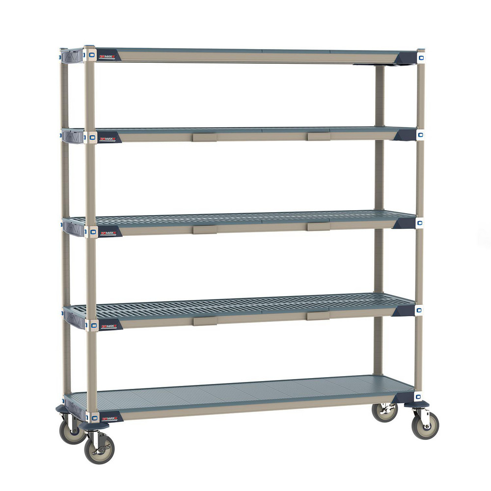 Metro - Par Level Utility Cart: 60" Long, 18" Wide, Taupe & Blue | MSC ...