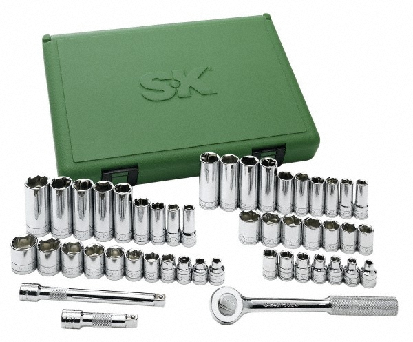 SK - 47 Pc 3/8" Drive Deep Socket Set - 09523192 - MSC Industrial Supply