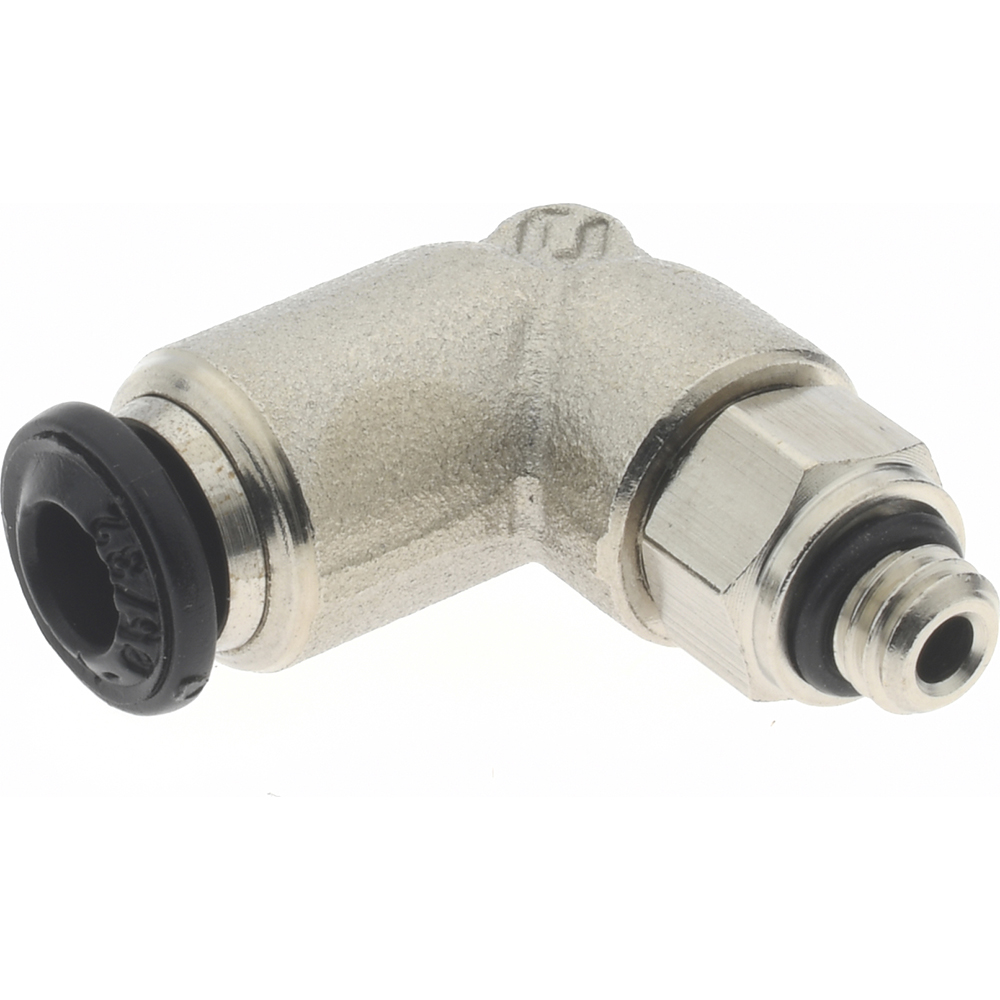 Aignep USA - Push-to-Connect Tube x Metric Thread Fitting: Swivel Elbow, 4.00 mm OD | MSC Direct
